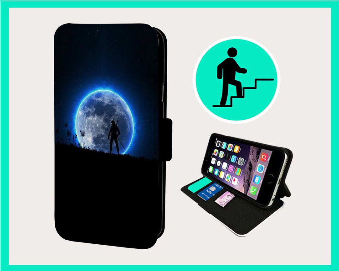 NINJA BLUE MOON - Flip Phone Case Iphone/samsung Vegan Faux Leather - Etsy