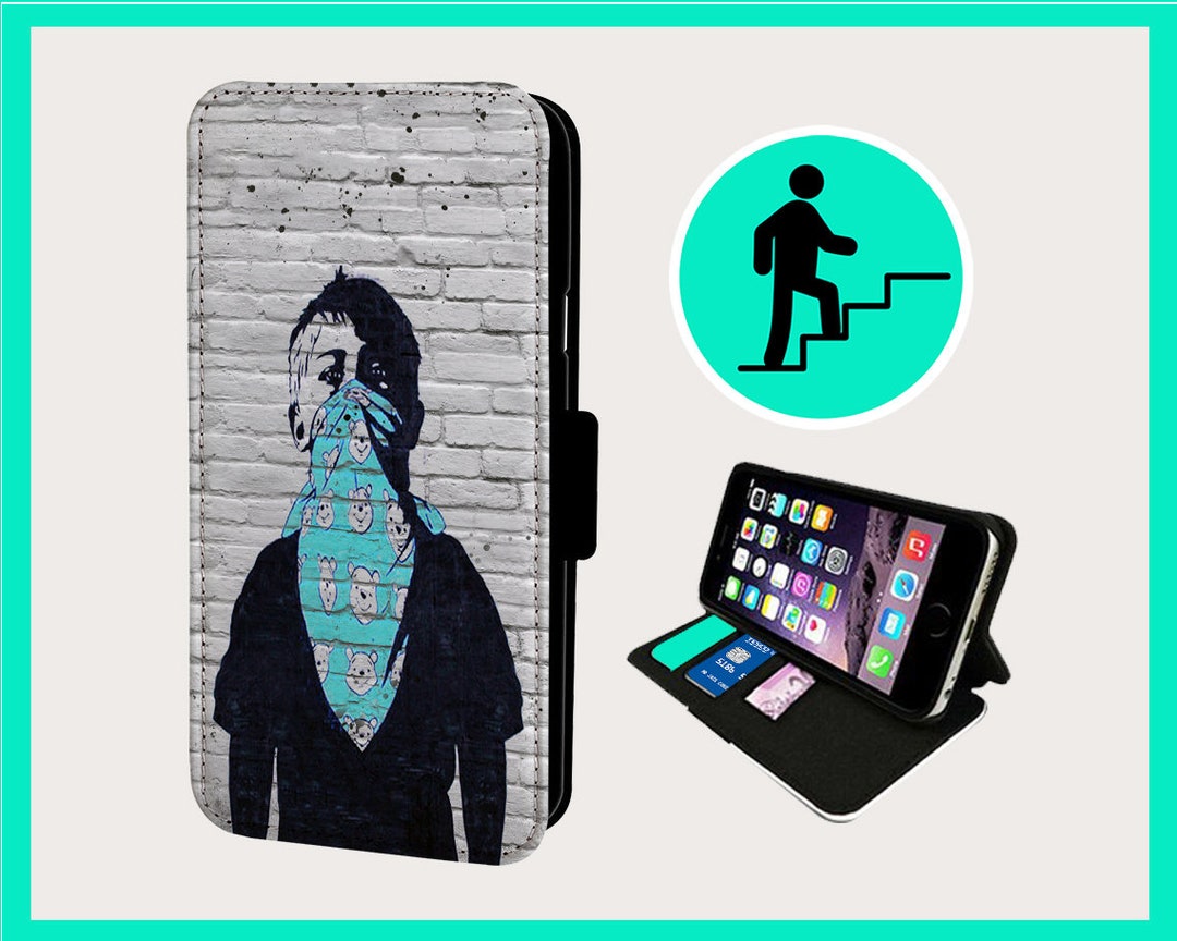 BANKSY BANDANA KID - Flip Phone Case Iphone/samsung Vegan Faux Leather ...