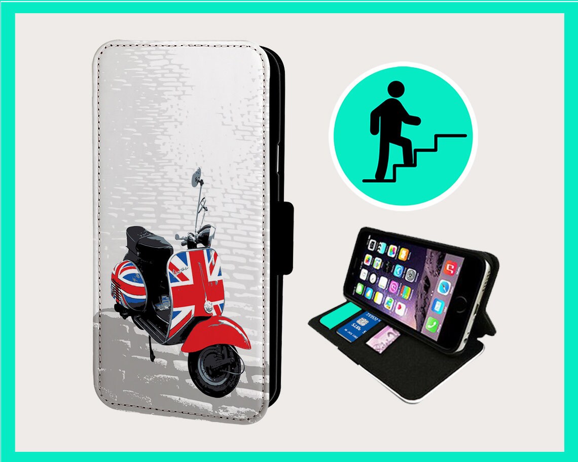ICONIC MOD SCOOTER - Flip Phone Case Iphone/samsung Vegan Faux Leather ...