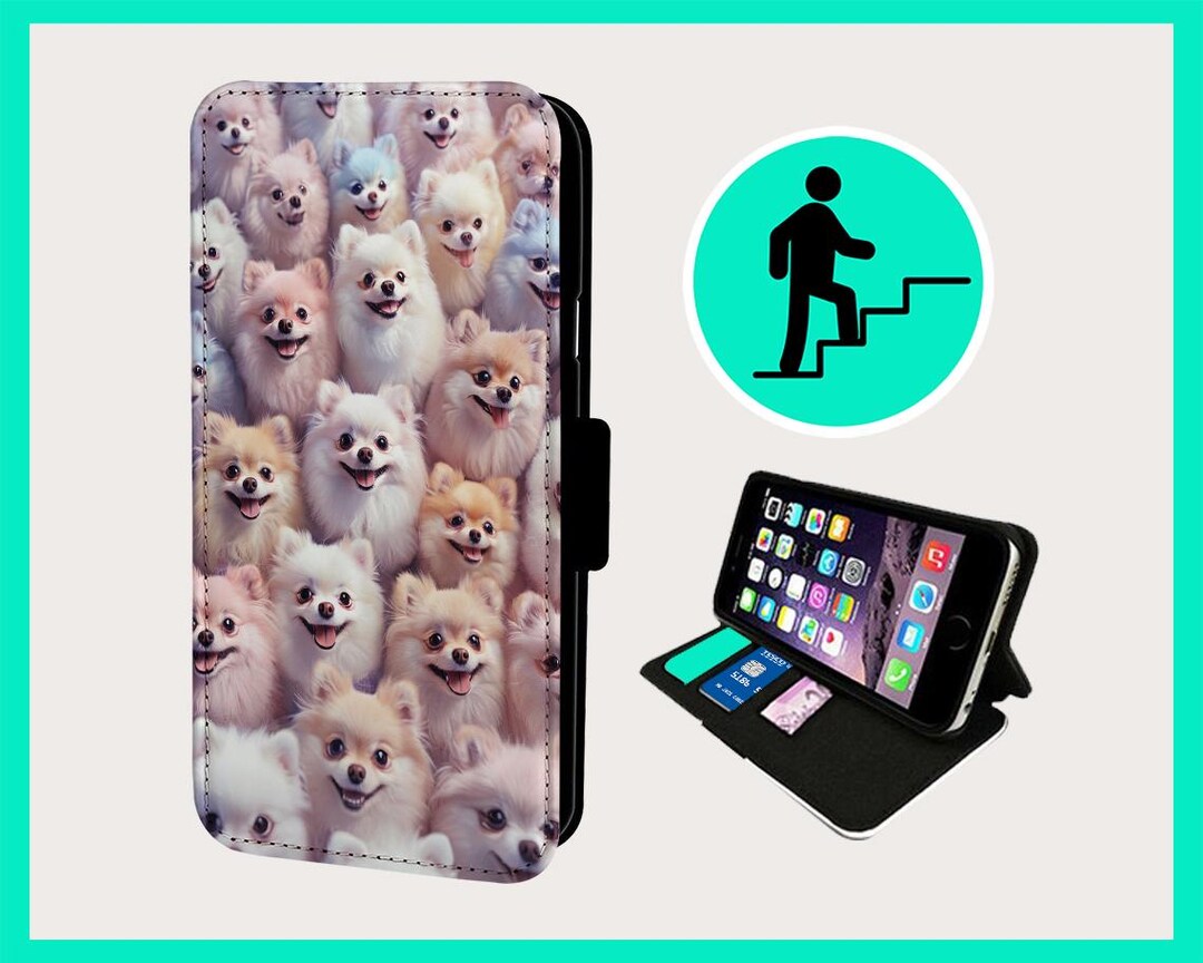 CUTEST POM DOGS - Flip Phone Case Iphone/samsung Vegan Faux Leather - Etsy