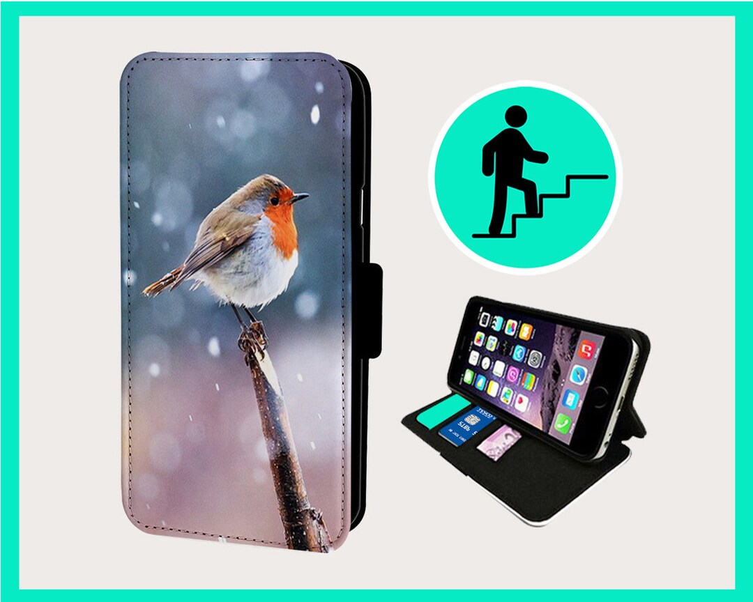 Robin Bird Vegan Leather Flip Phone Case – Iphone/samsung - Etsy