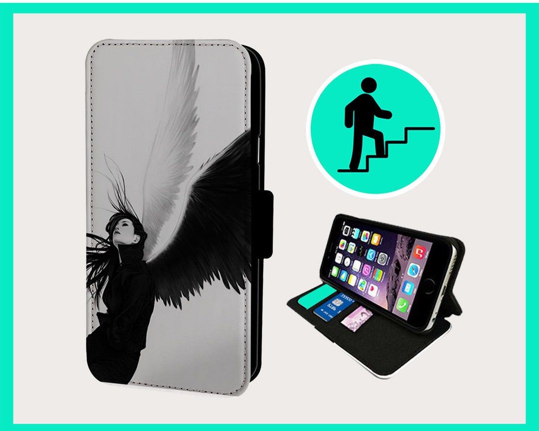 GOTH FALLING ANGEL Flip Phone Case Iphone/samsung Vegan Faux Leather - Etsy