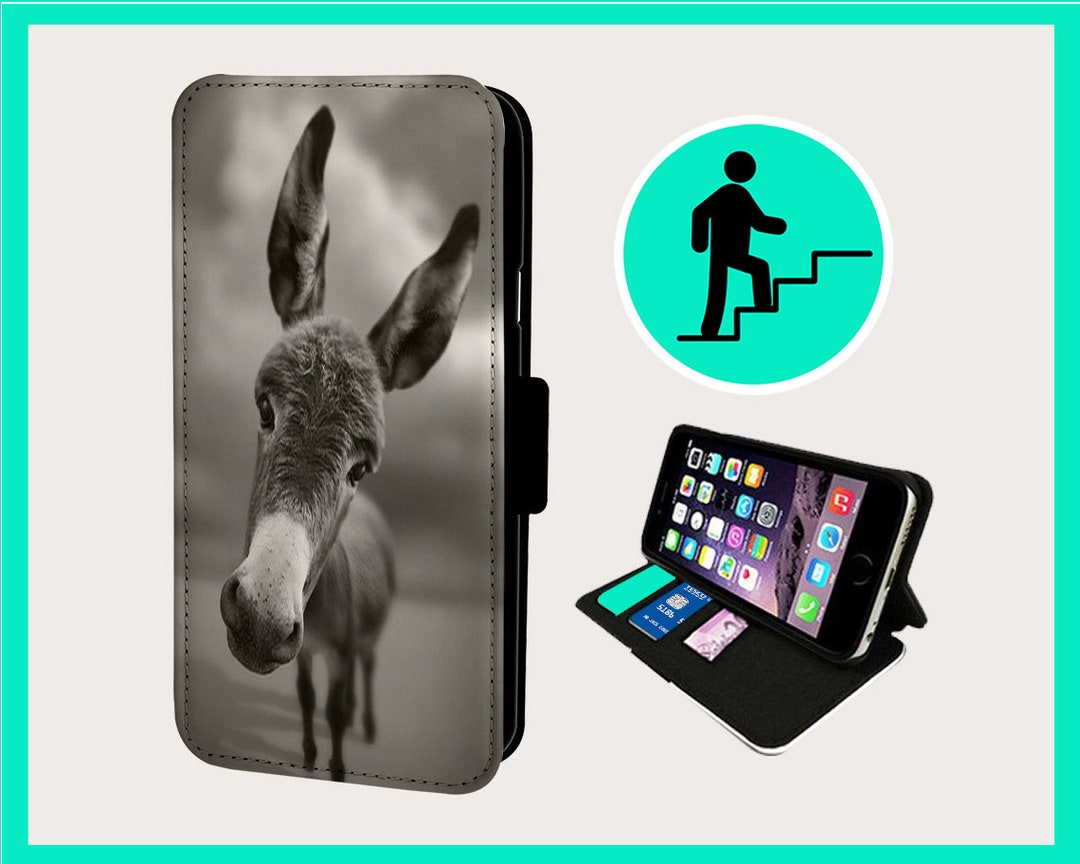 CUTEST DONKEY EVER - Flip Phone Case Iphone/samsung Vegan Faux Leather ...