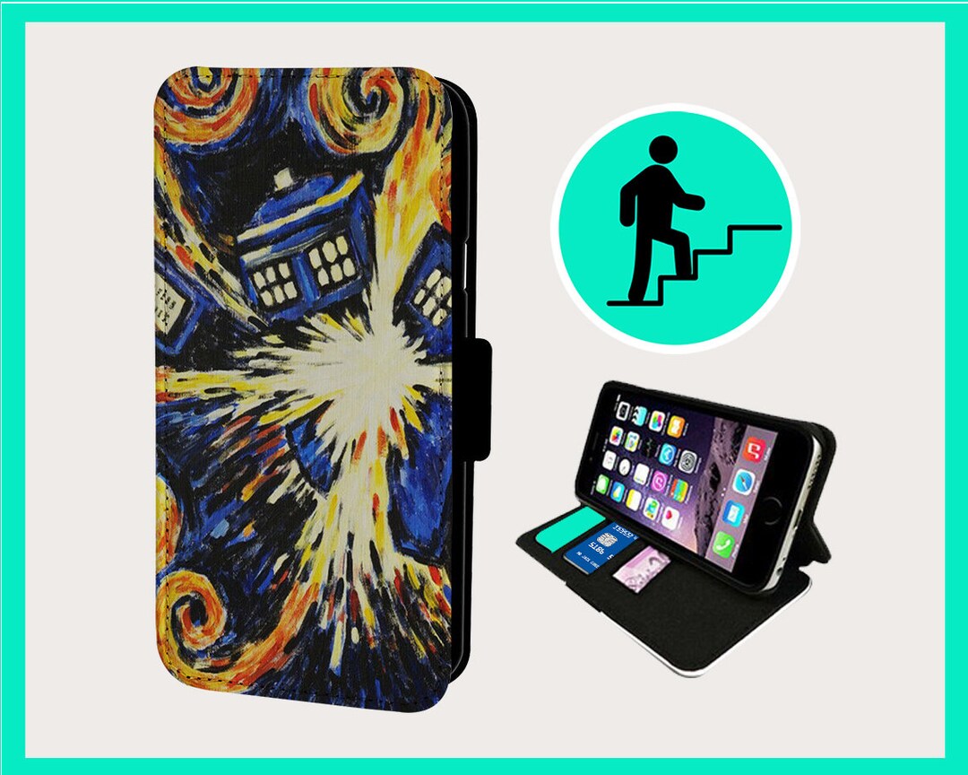 TARDIS TIME EXPLOSION Flip Phone Case Iphone/samsung Vegan Faux Leather ...