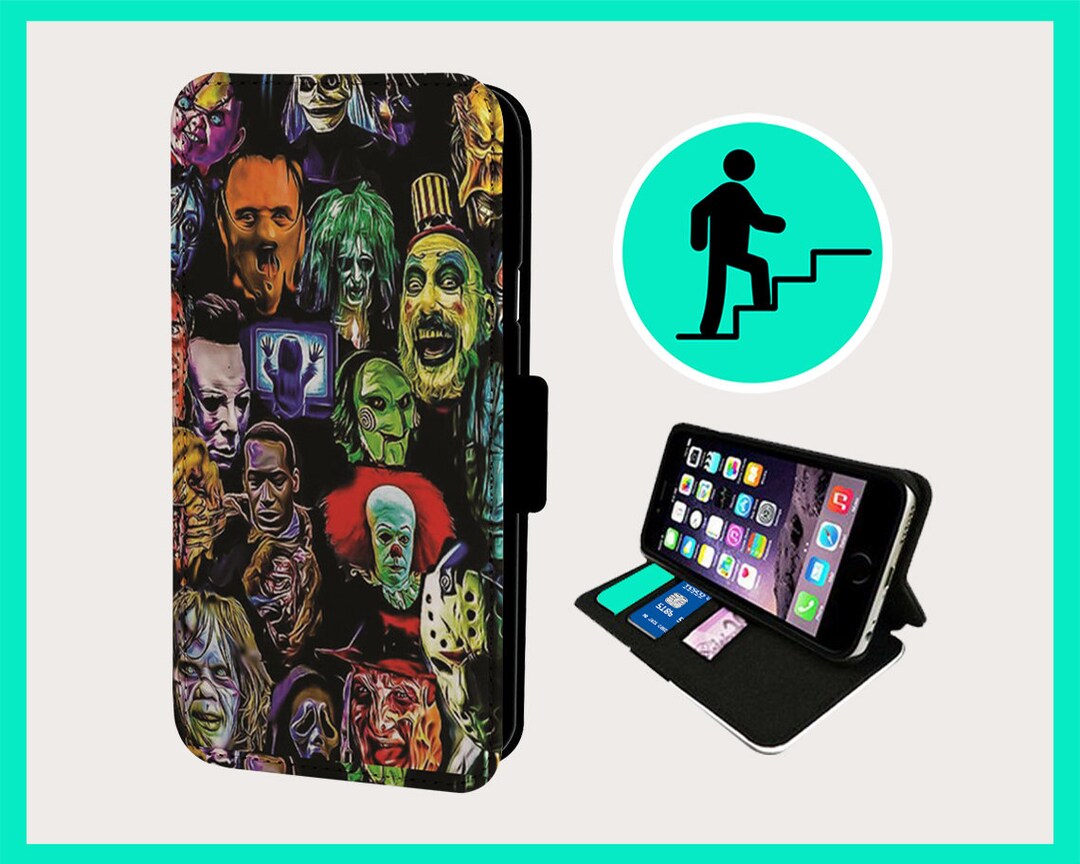 CRAZY HORROR COLLAGE - Flip Phone Case Iphone/samsung Vegan Faux ...