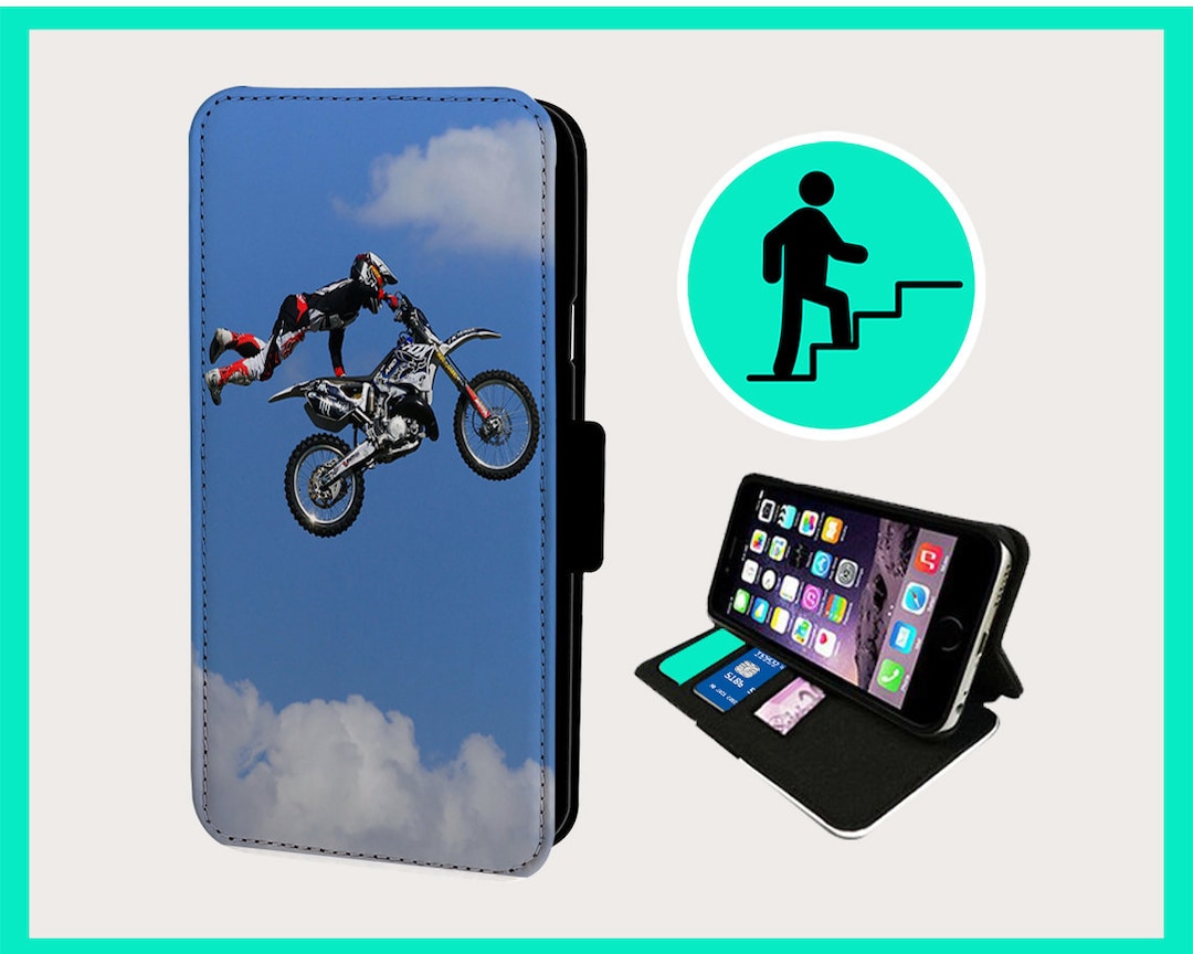 MOTOCROSS BIKE JUMP - Flip Phone Case Iphone/samsung Vegan Faux Leather ...
