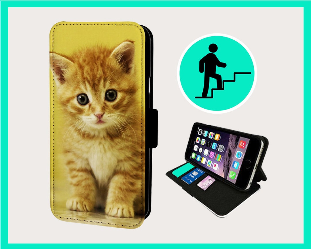 GINGER CAT ADORABLE - Flip Phone Case Iphone/samsung Vegan Faux Leather ...
