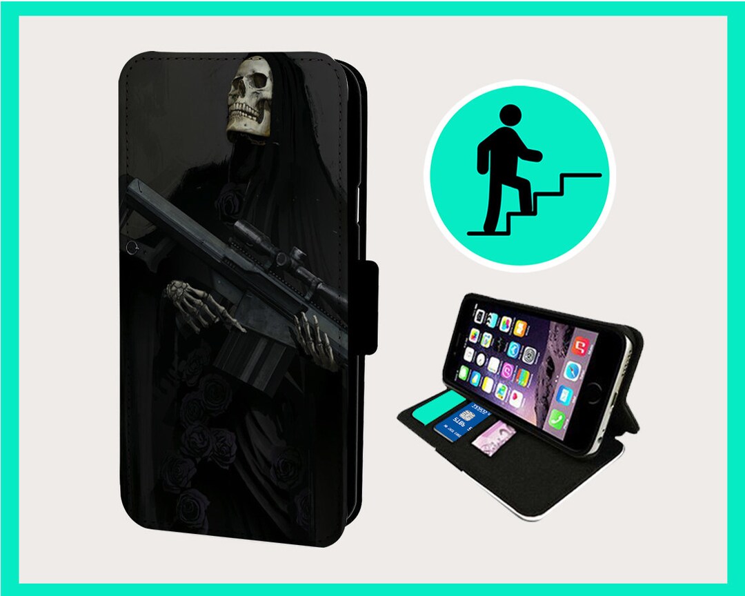 GRIM REAPER SNIPER - Flip Phone Case Iphone/samsung Vegan Faux Leather ...