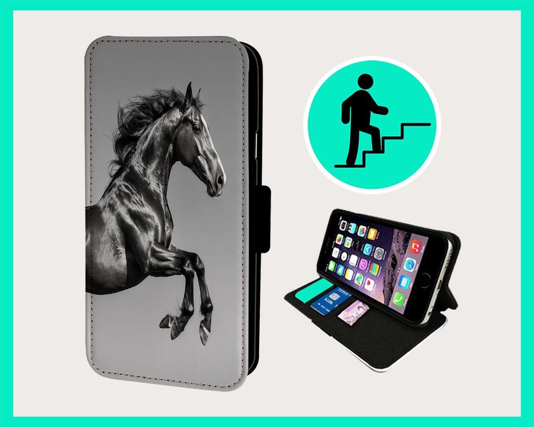 BEAUTIFUL HORSE JUMPING Flip Phone Case Iphone/samsung Vegan Faux ...