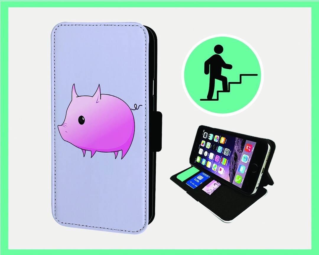 CUTE CARTOON PIGGY Flip Phone Case Iphone/samsung Vegan Faux Leather - Etsy