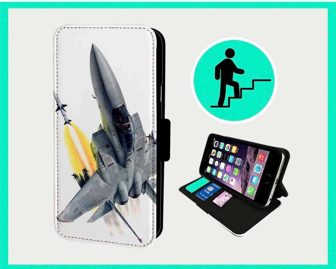 FIGHTER JET PLANE - Flip Phone Case Iphone/samsung Vegan Faux Leather ...