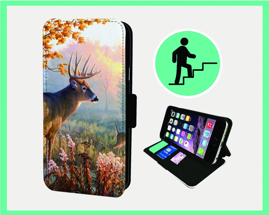 DEER ANTLERS FOREST - Flip Phone Case Iphone/samsung Vegan Faux Leather ...