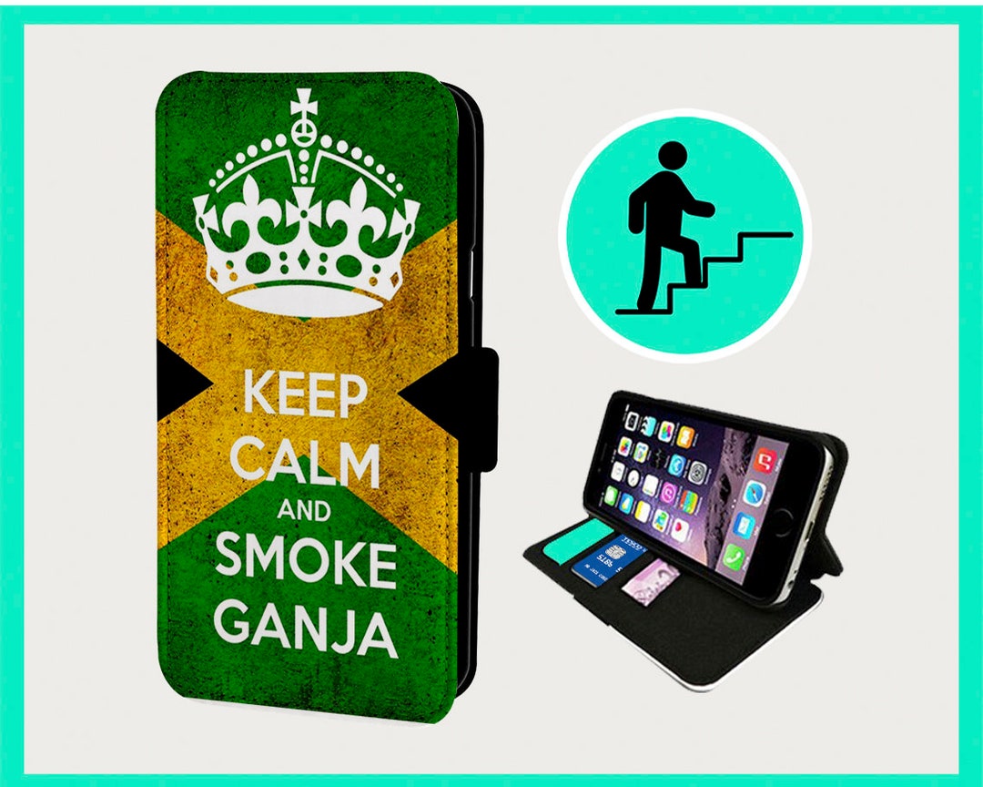 JAMAICAN PURE GANJA Flip Phone Case Iphone/samsung Vegan Faux Leather ...