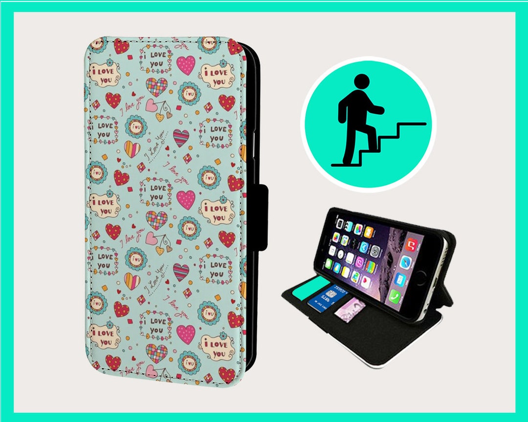 LOVE YOU DOODLES - Flip Phone Case Iphone/samsung Vegan Faux Leather - Etsy