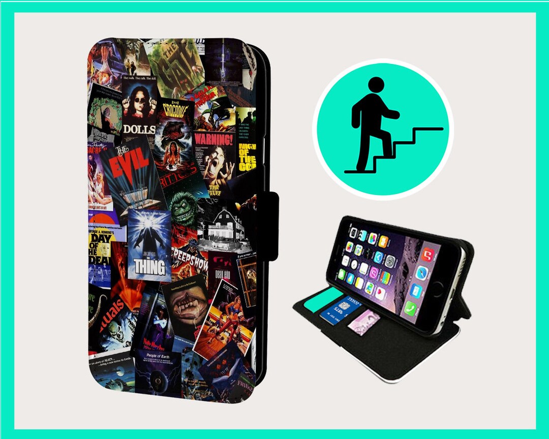 HORROR SCARY COLLAGE - Flip Phone Case Iphone/samsung Vegan Faux ...