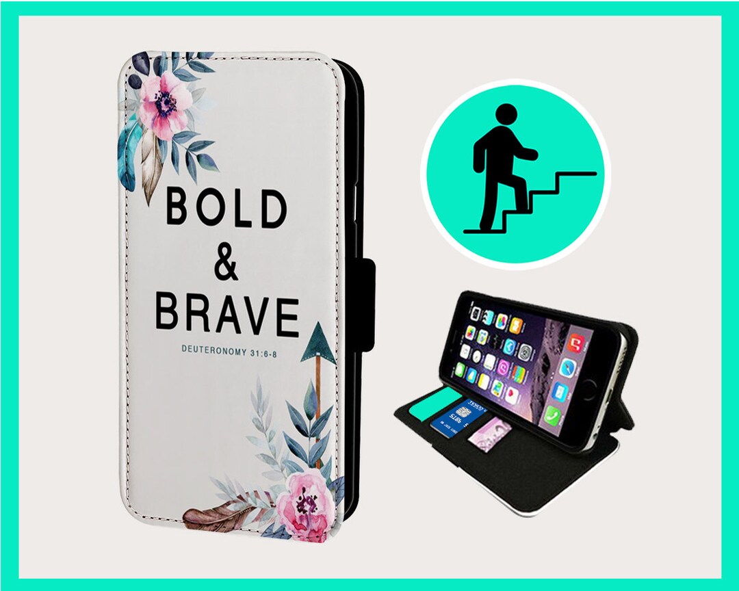JESUS BOLD BRAVE Christian - Flip Phone Case Iphone/samsung Vegan Faux ...