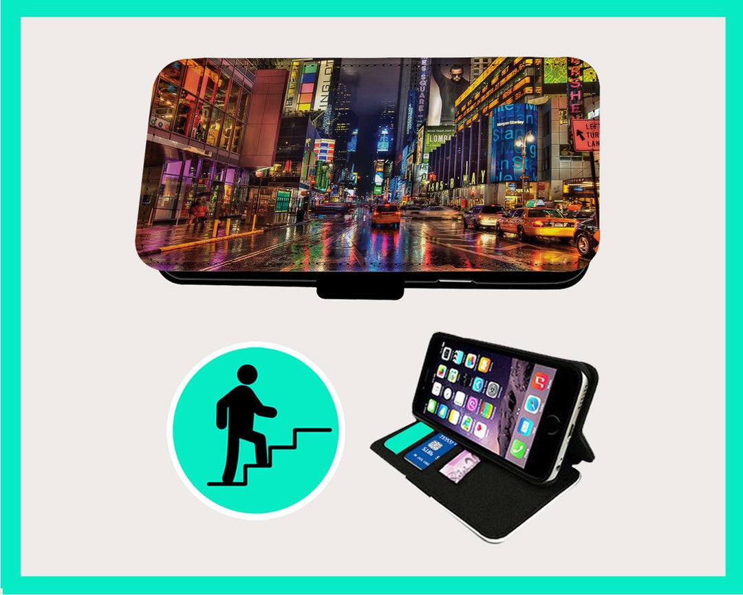 NYC TIMES SQUARE - Flip Phone Case Iphone/samsung Vegan Faux Leather - Etsy