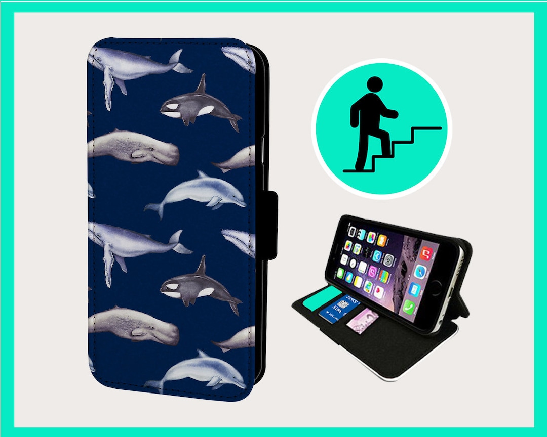 WHALES SEA LIFE - Flip Phone Case Iphone/samsung Vegan Faux Leather - Etsy