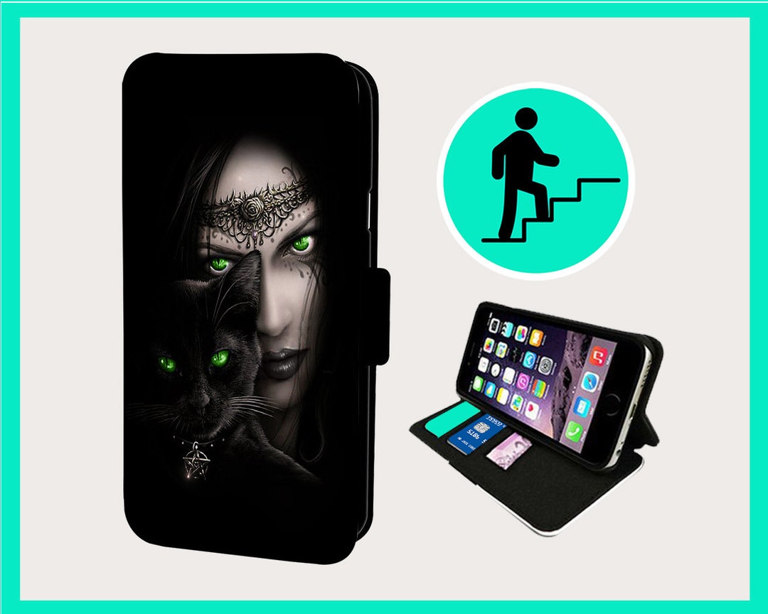 GOTH GREEN EYES - Flip Phone Case Iphone/samsung Vegan Faux Leather - Etsy