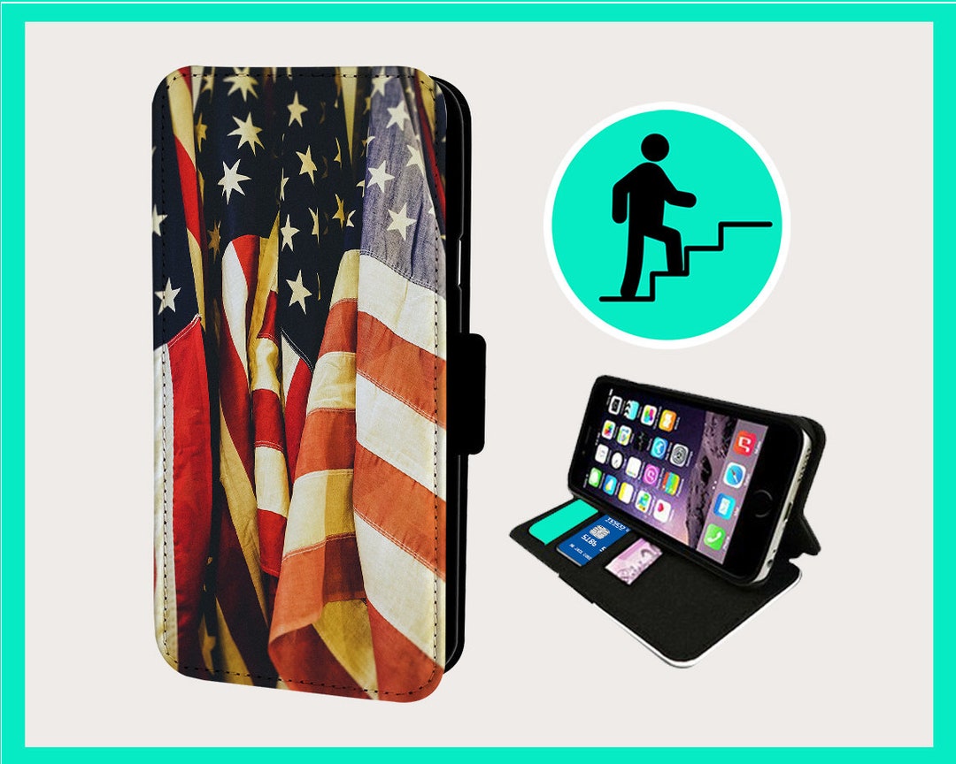 PATRIOTIC AMERICAN FLAG - Flip Phone Case Iphone/samsung Vegan Faux ...