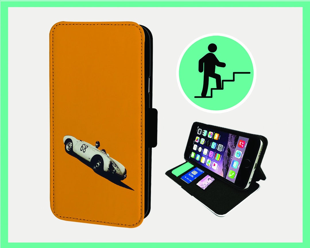 VINTAGE STYLISH CAR Flip Phone Case Iphone/samsung Vegan Faux Leather ...
