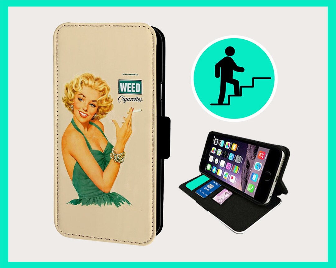 GLAMOROUS WEED CIGARETTES - Flip Phone Case Iphone/samsung Vegan Faux ...