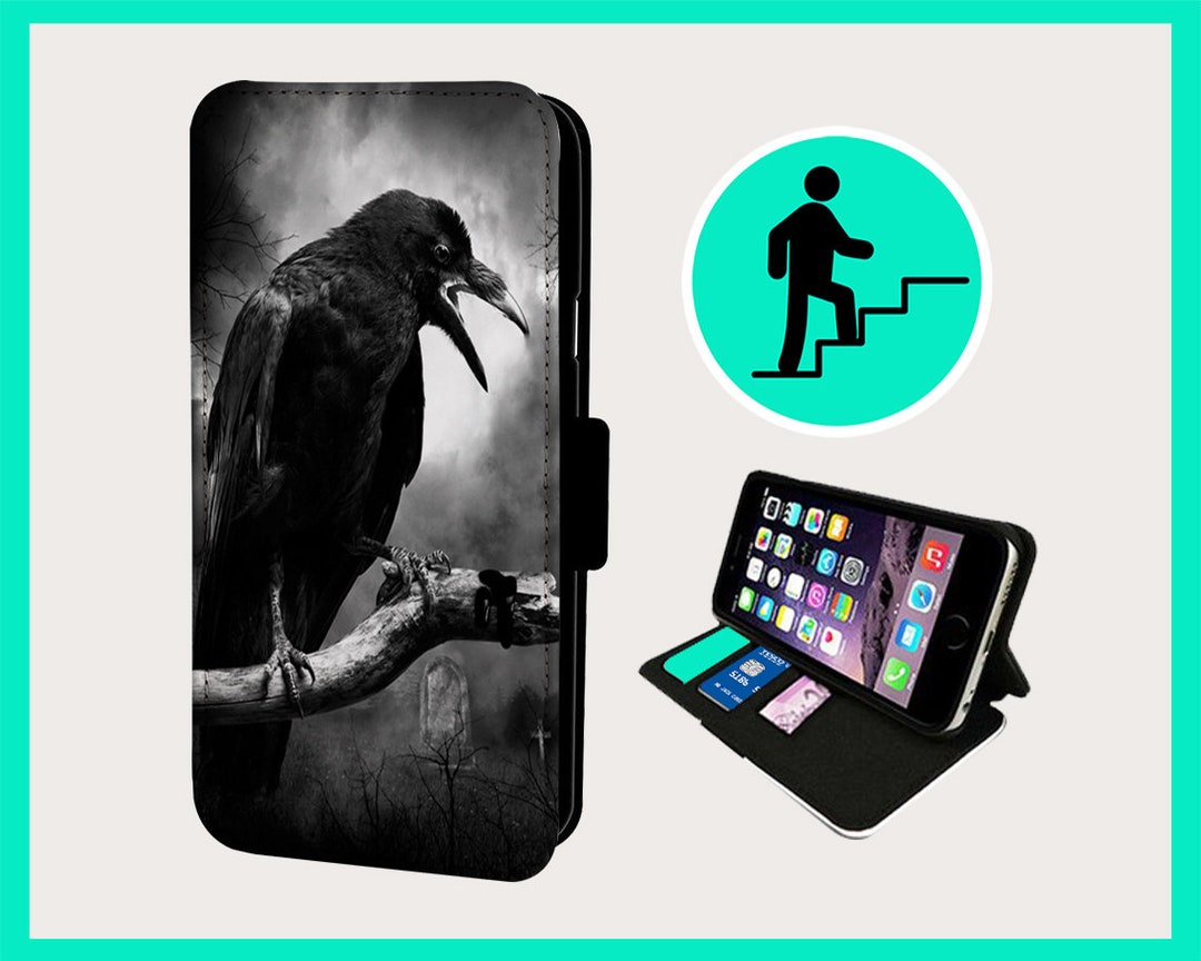 GOTHIC CROW GRAVEYARD - Flip Phone Case Iphone/samsung Vegan Faux ...