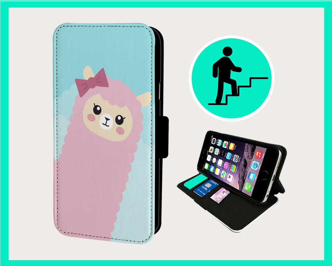 LLAMA PEEPING FLUFF - Flip Phone Case Iphone/samsung Vegan Faux Leather ...
