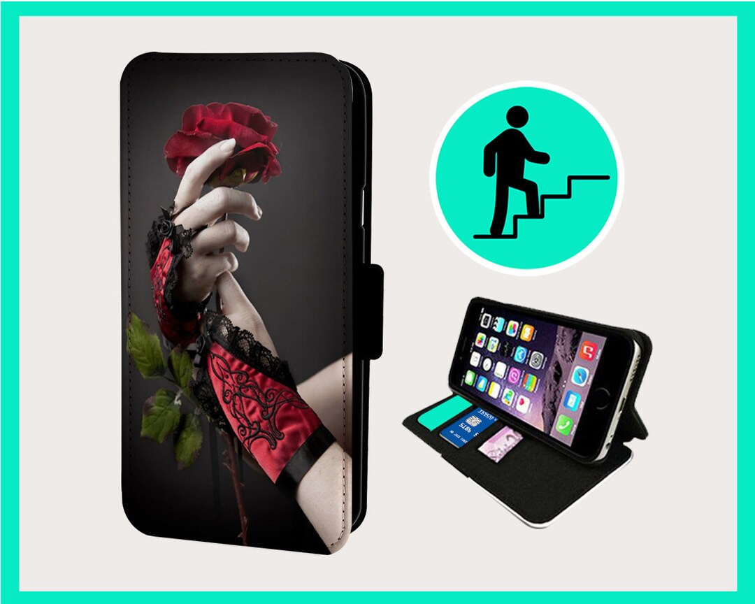GOTH ROSE BEAUTY Flip Phone Case Iphone/samsung Vegan Faux Leather - Etsy