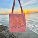 Beach Sunset Totebag Corduroy Bag Ocean Sunset Scene Hand Stitched - Etsy