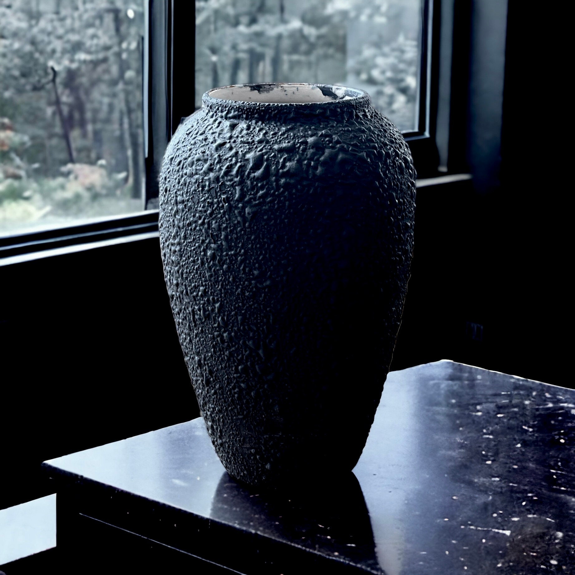 Black Bubble Texture Vase, Tall Vase, Handmade Vase, Ceramic Vase - Etsy