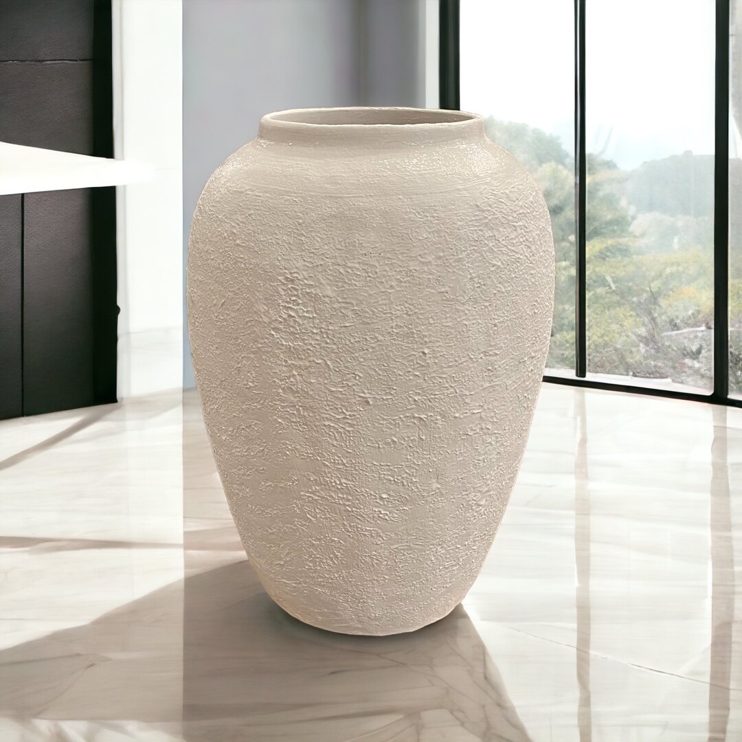 Black or White Texture Distress Vase Matte Vase, Black Vase, Handmade ...