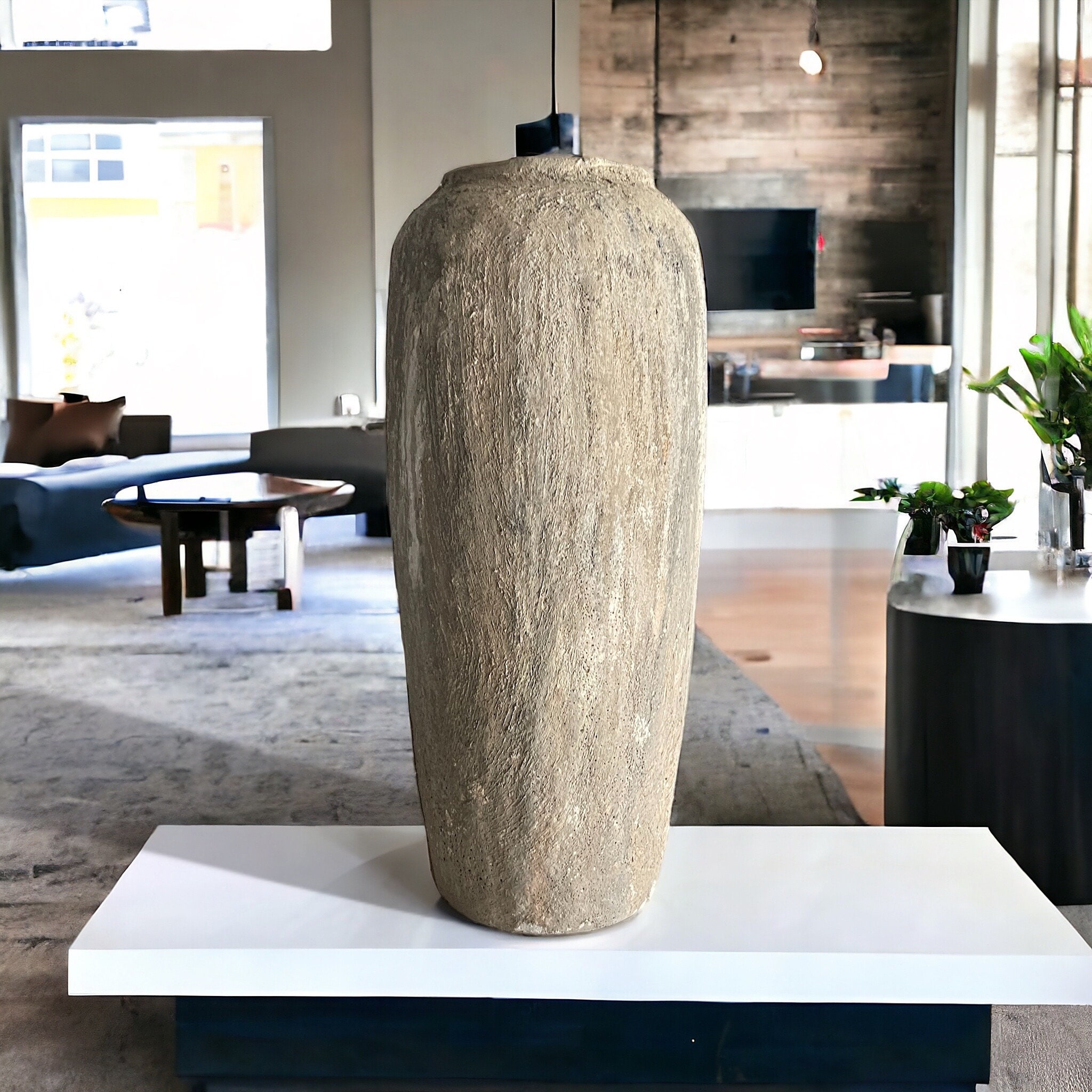 Tall Vase, Distress Old Texture Vase, Handmade Vase, Ceramic Vase ...