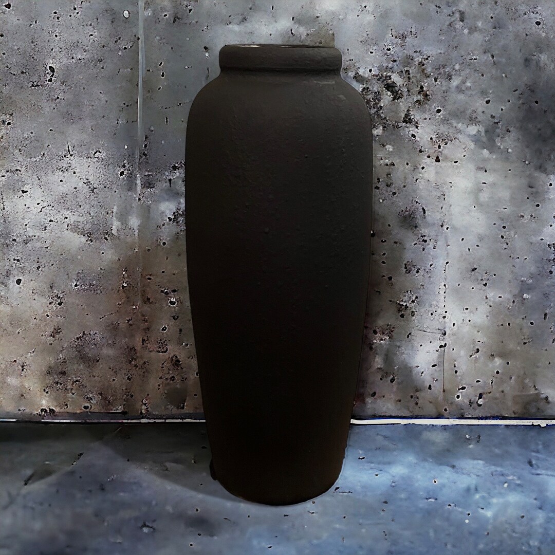 Tall Black Dot Texture Vase, Handmade Cermaic Vase, Watertight - Etsy