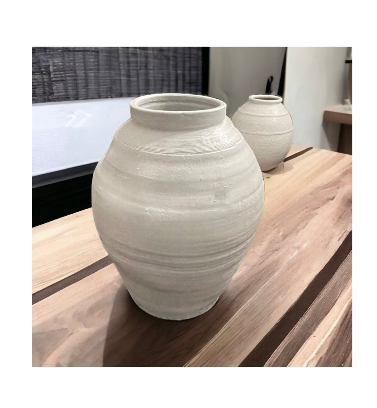 White Dented Texture Distress Vase Oval Vase White Vase - Etsy