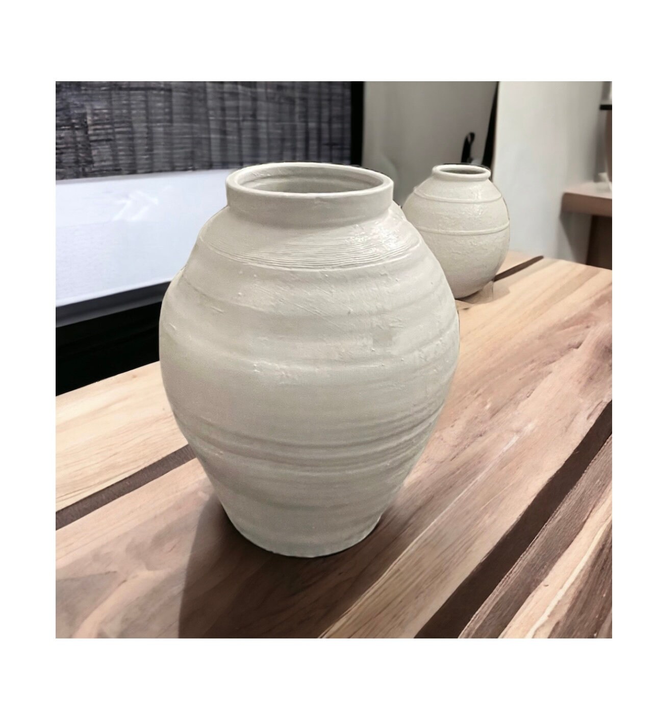 White Dented Texture Distress Vase Oval Vase White Vase - Etsy