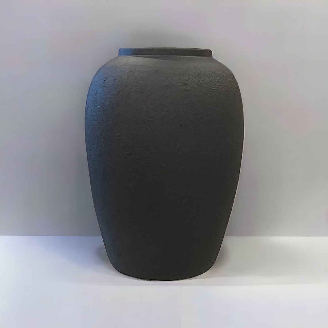 Black Texture Distress Vase Matte Vase, Black Vase, Handmade, Ceramic ...