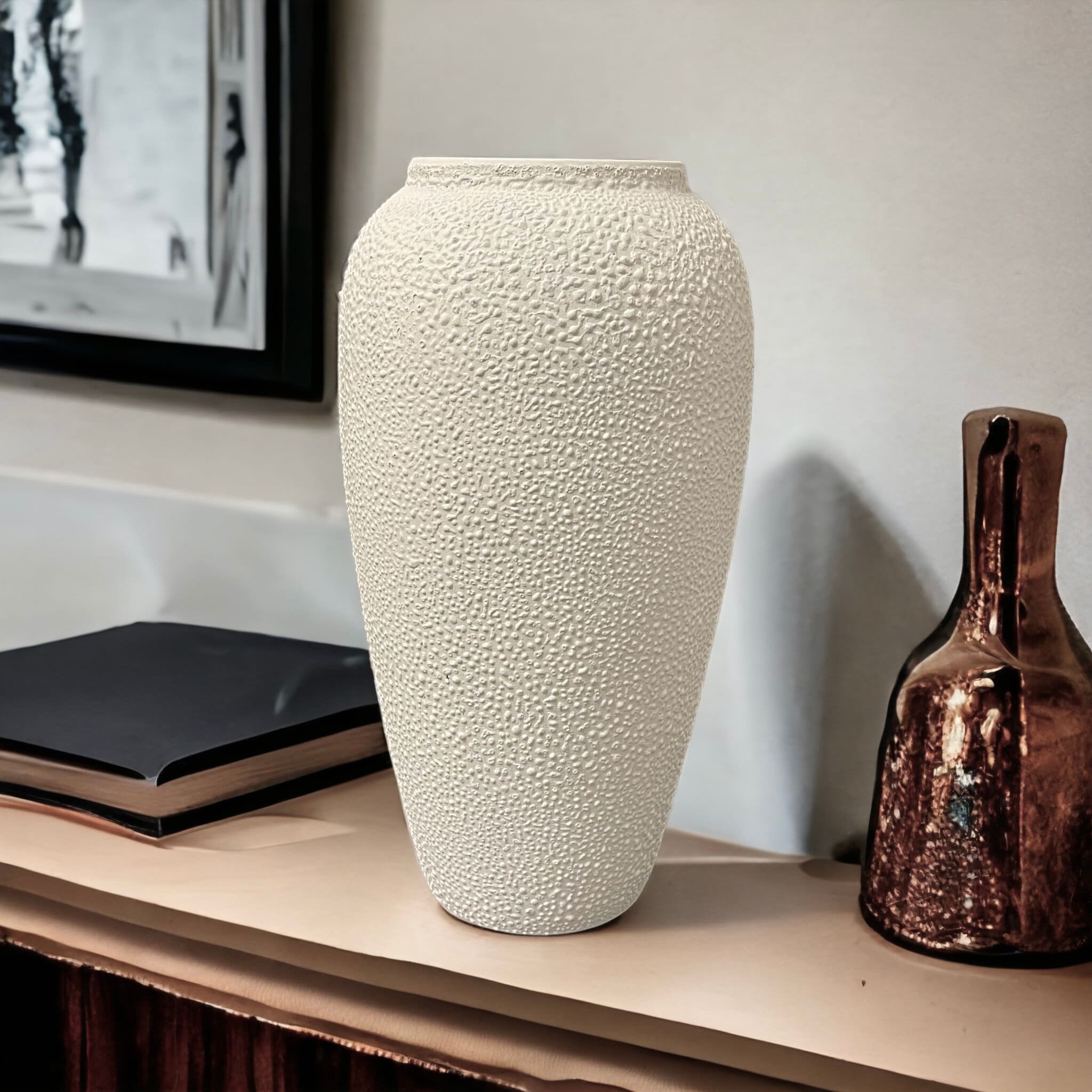 Linen White Tall Vase, Decorative Vase, Tall Vase - Etsy