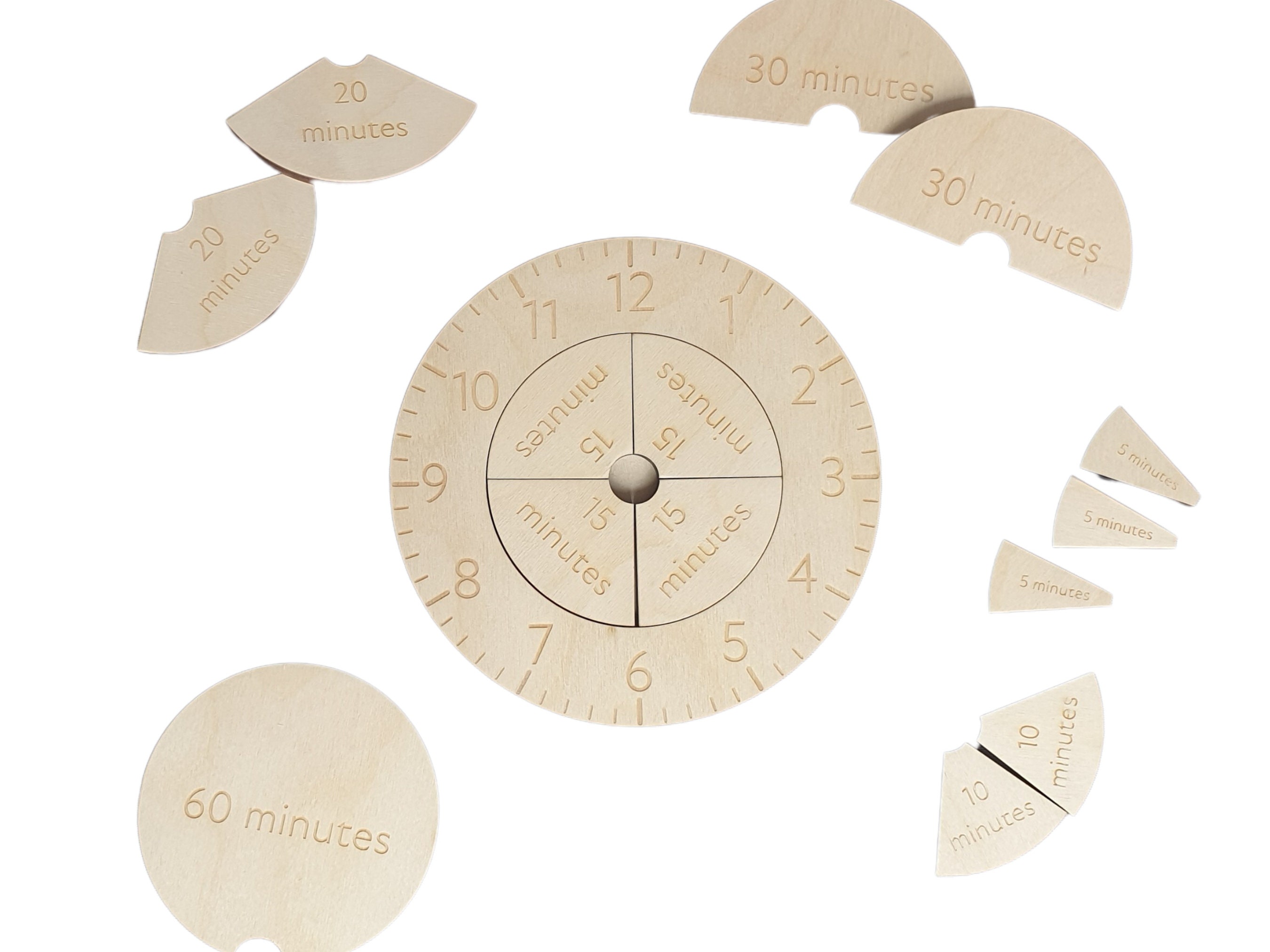 Wooden Learning Clock for Kids, Laser Cut Toy Files, Laser File ...