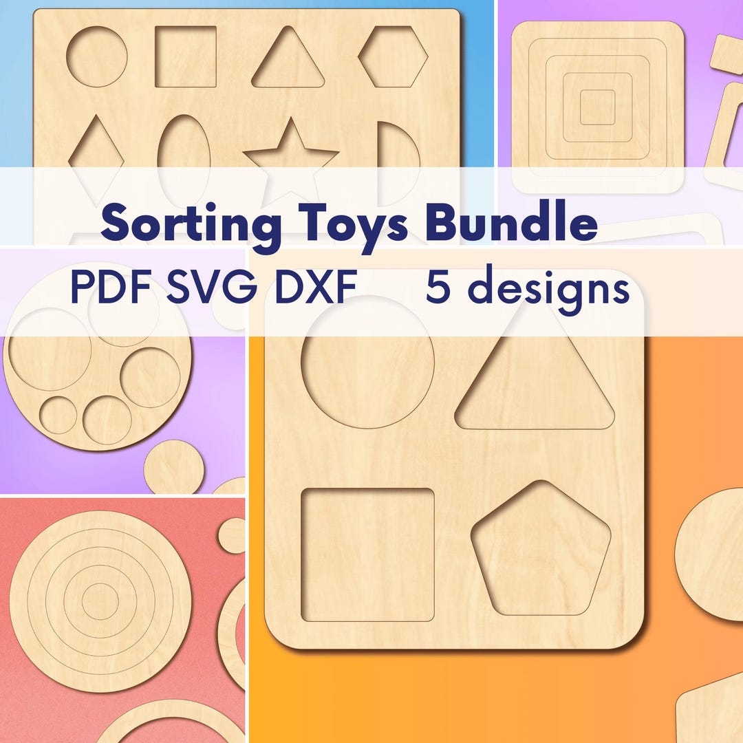 Shape Sorting Board Laser Cut Toy File, Wood Sorting Board Laser Cut ...