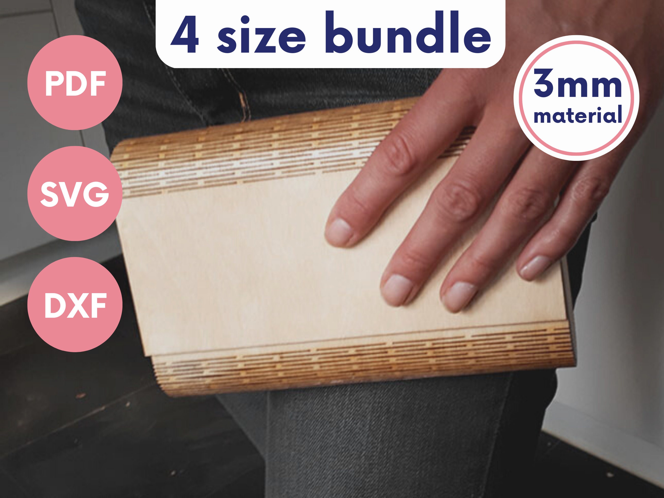 Four Wooden Purse Laser File, Laser Cut Files Purse, Wooden Bag Dxf ...