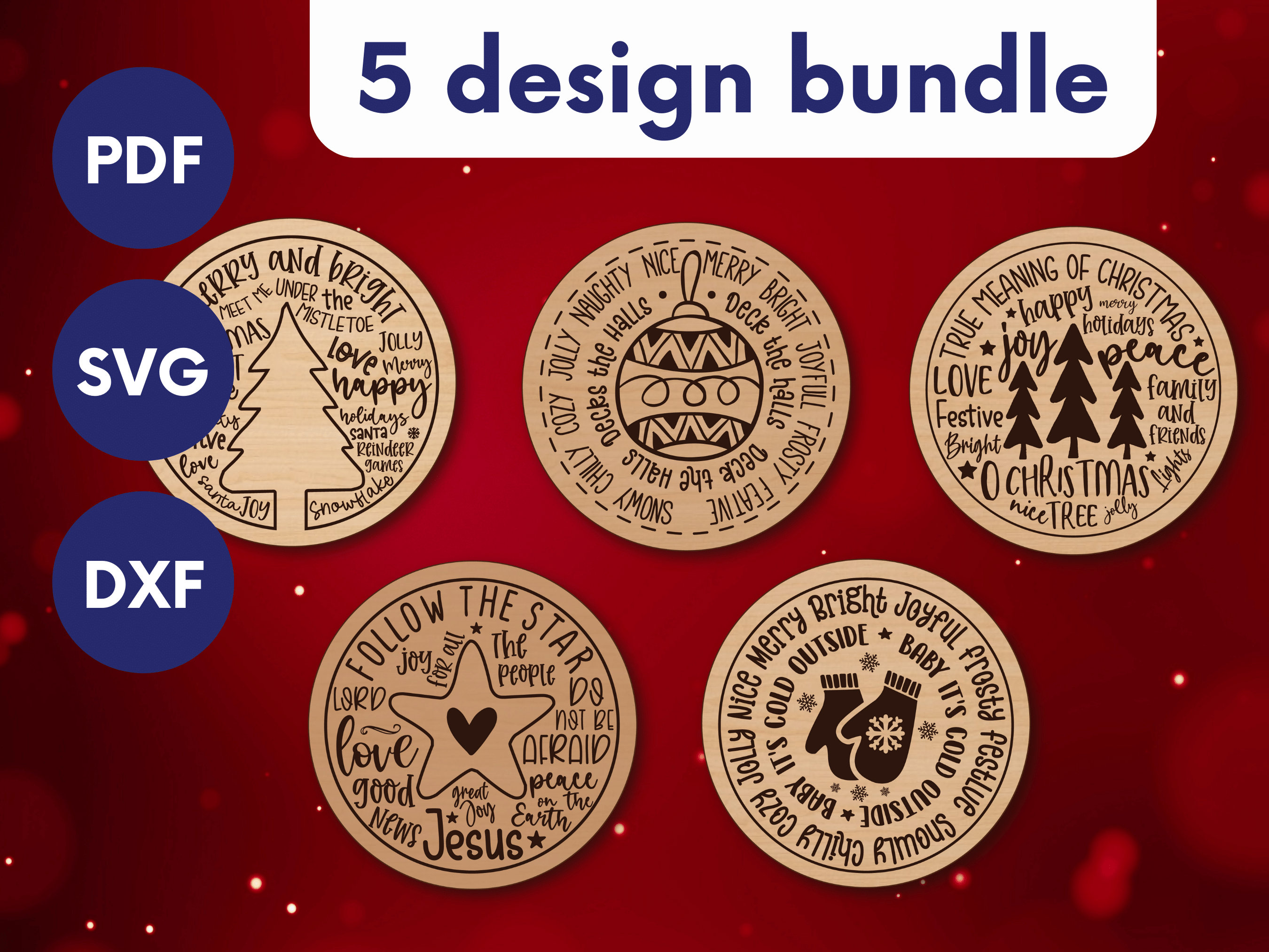 Laser Cut Coaster Files, Laser Cut Christmas Coasters for Laser Files ...