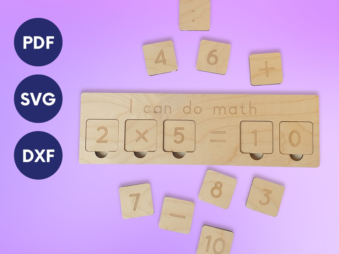 Math Laser Cut File, Wood Math Board Laser Cut Toy Files, Laser Cut ...