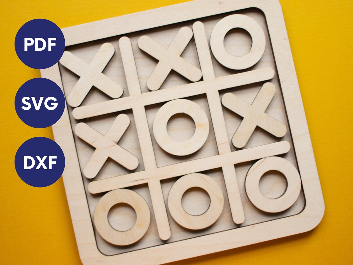 Tic Tac Toe Laser File, Tic Tac Toe Svg Laser Cut File, Lasercut Wooden ...