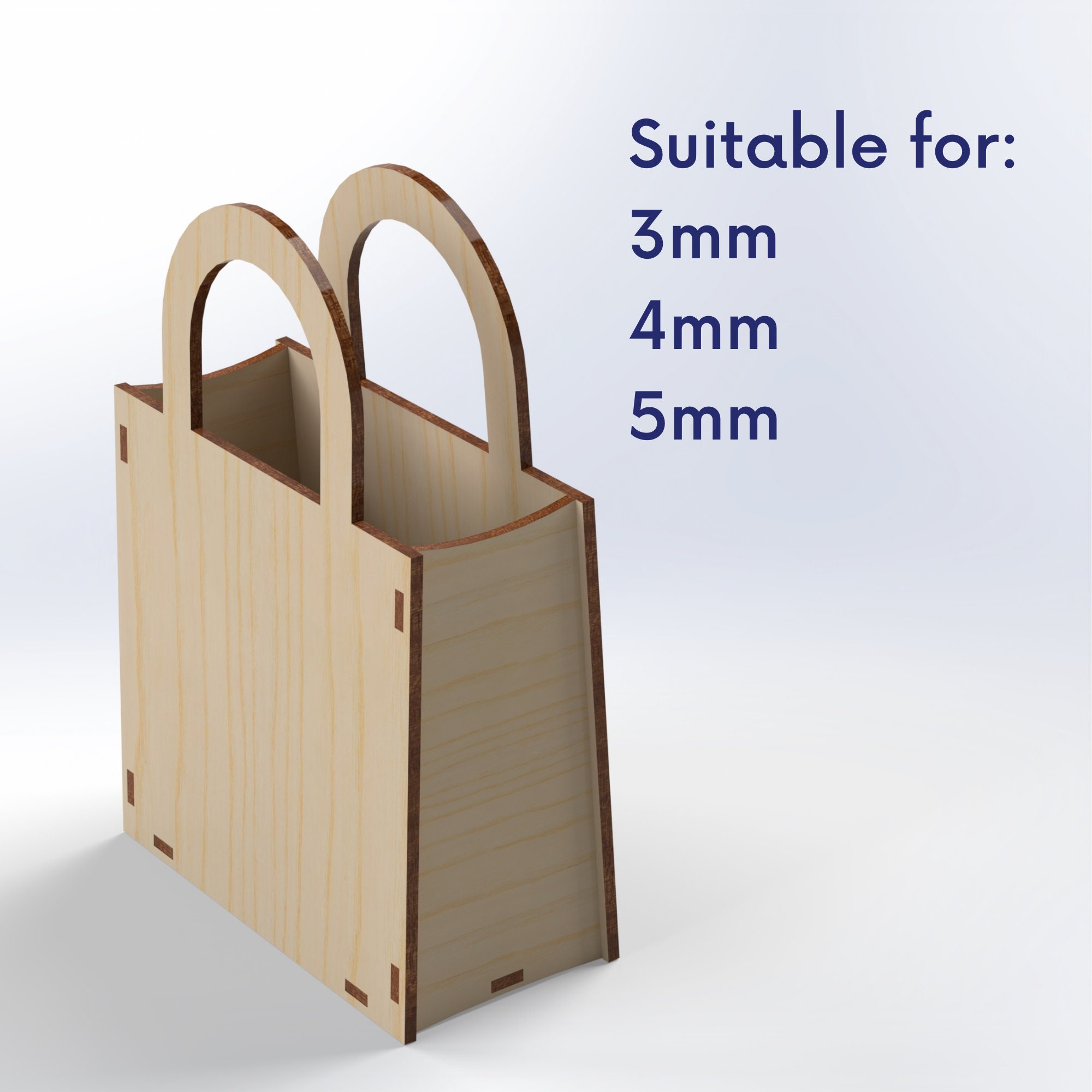 Laser Cut Gift Bag Template Svg, Laser Cut Bag Dxf, Wooden Purse Laser ...