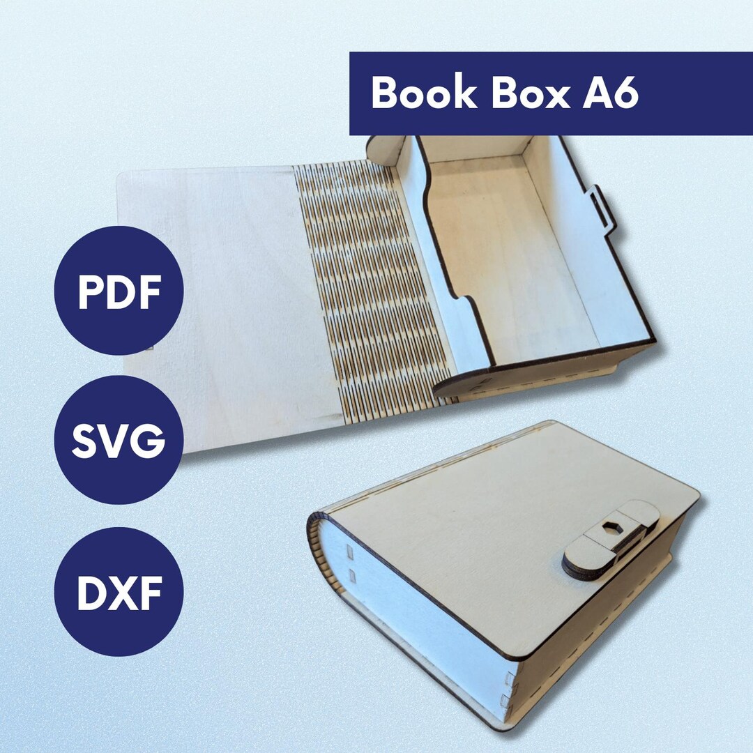 Book Box SVG - Laser Cut Wooden Storage Box With Lock - Glowforge Files ...
