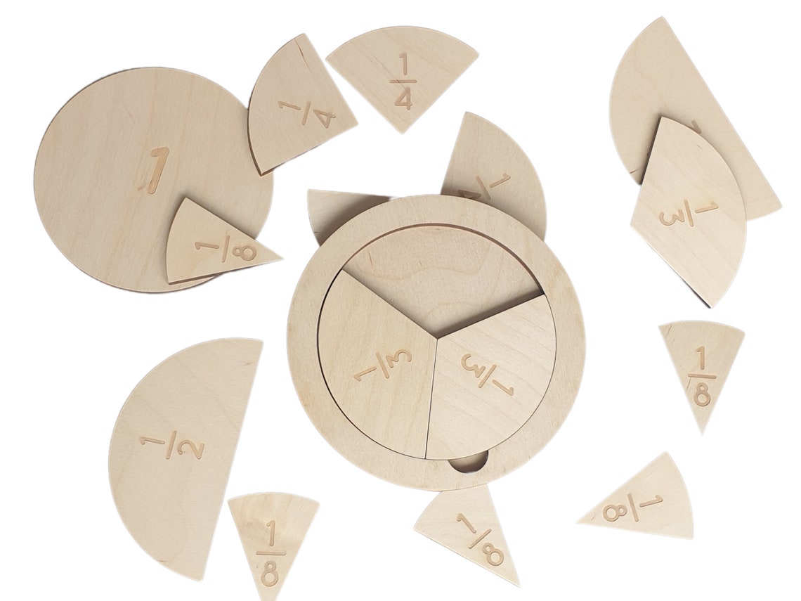 Fraction Circle Svg, Fractions Svg, Laser Cut Toy Files, Laser File ...
