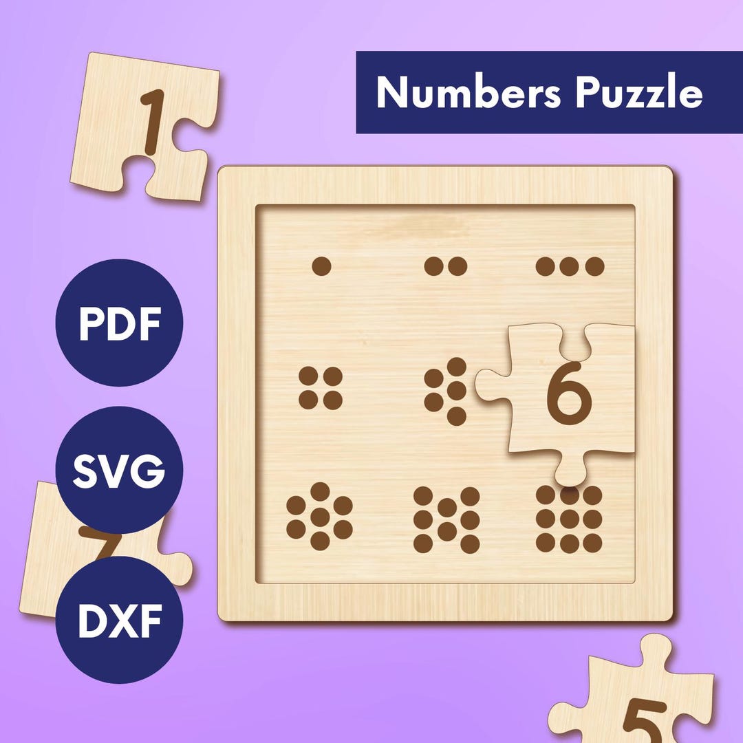Math Puzzle Laser Cut File, Laser Cut Puzzle File, Wood Math Board ...