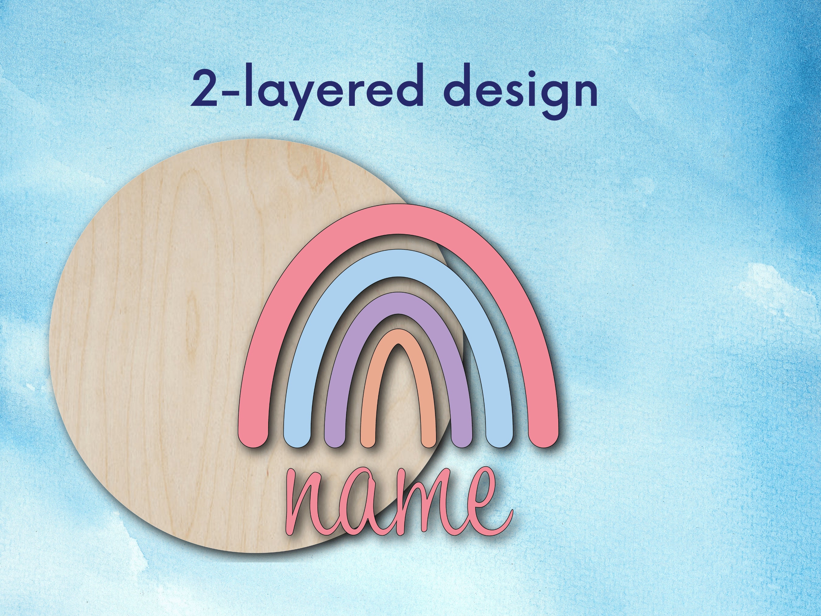 Rainbow Name Sign for Door Kids, Laser Cut File Name Sign Svg, Name ...