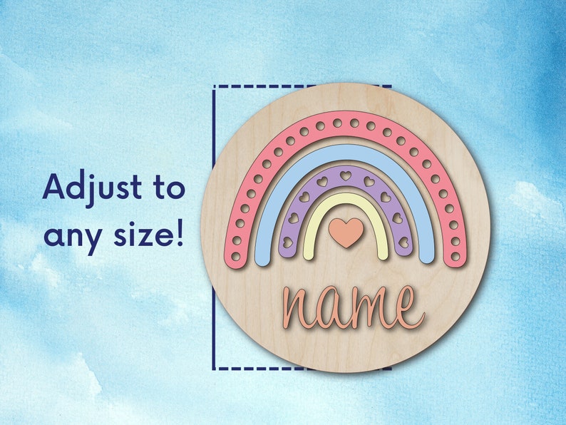 Rainbow Name Sign for Door Kids, Laser Cut File Name Sign Svg, Name ...
